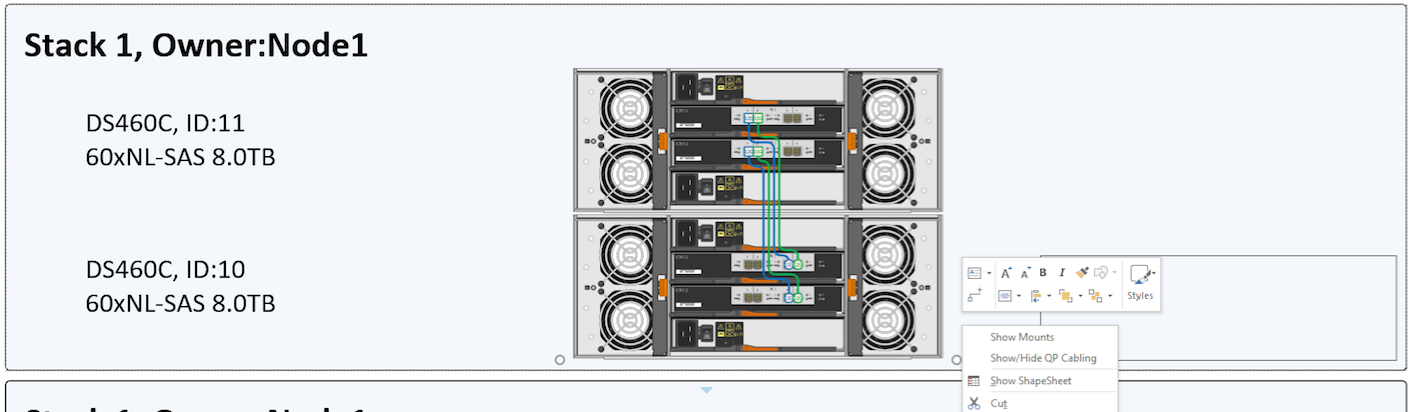 Visio by DPTPB: NetApp DS460C + Quad Path SAS cabling + AFF A200 shapes ...