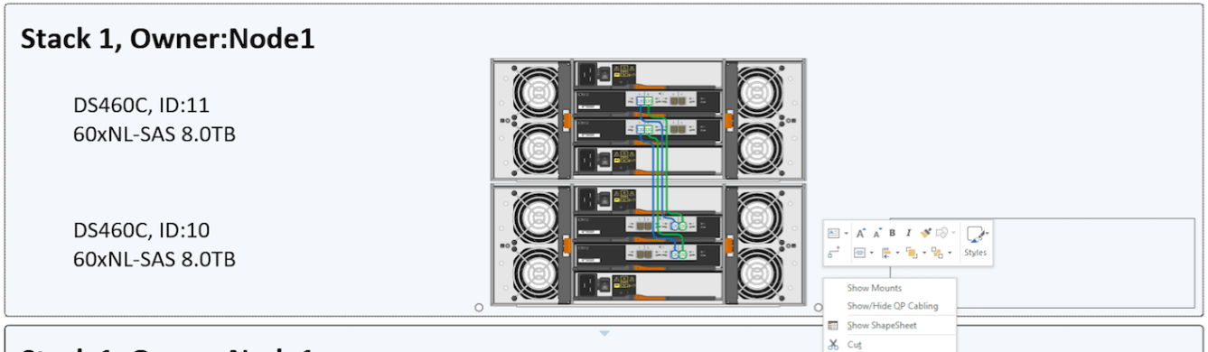Visio by DPTPB: NetApp DS460C + Quad Path SAS cabling + AFF A200 shapes ...